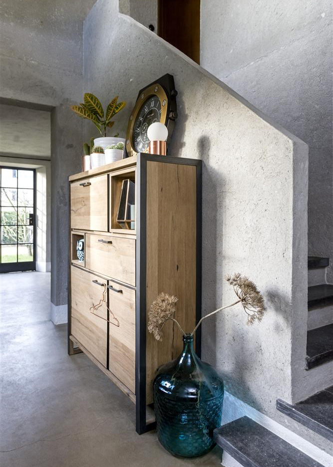 HENDERS & HAZEL - Kast barkast incl. Led METALO - Railway Brown - hout ...