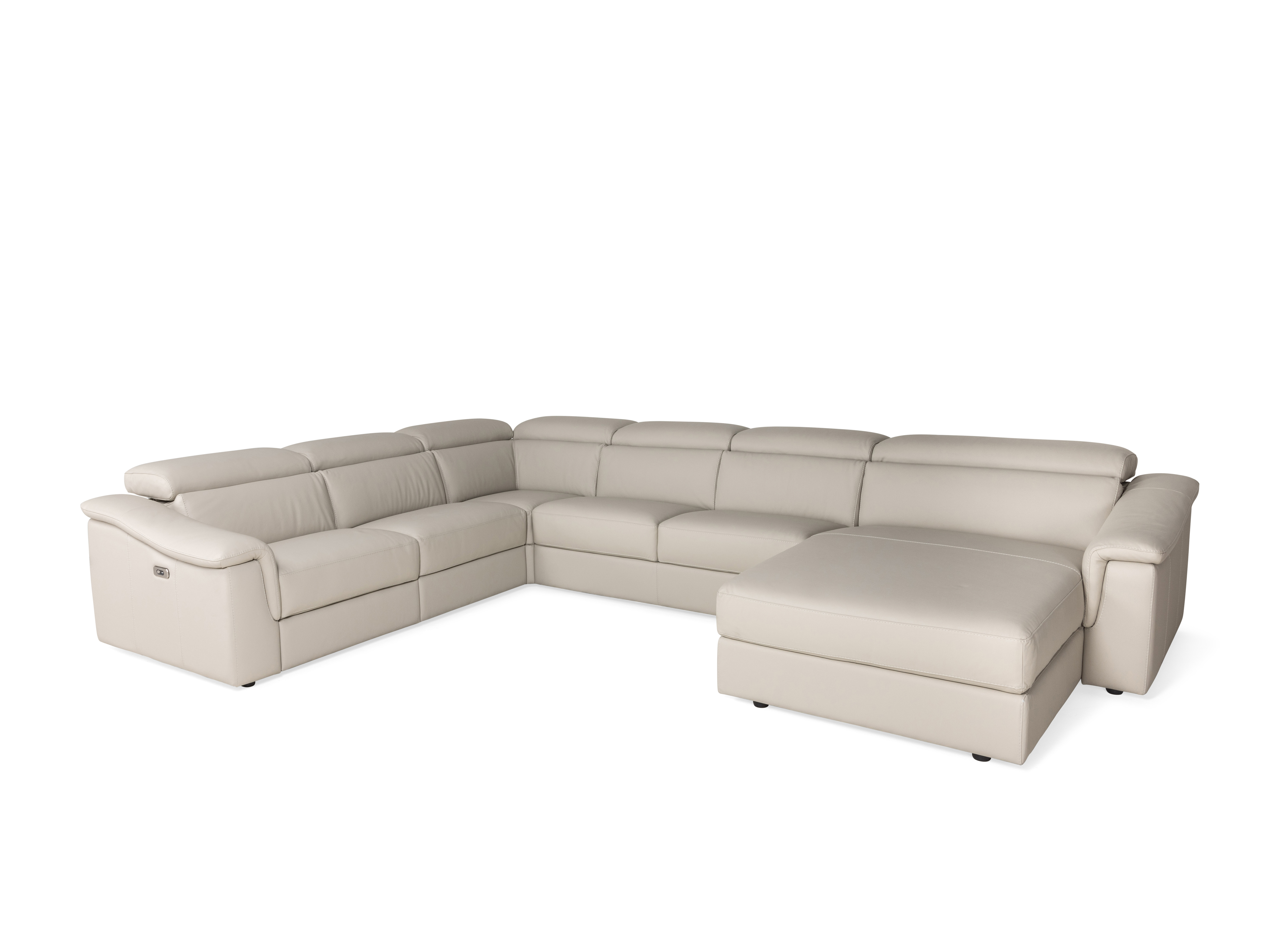 Calia Kalipso hoekzetel beige leder elektrische relax