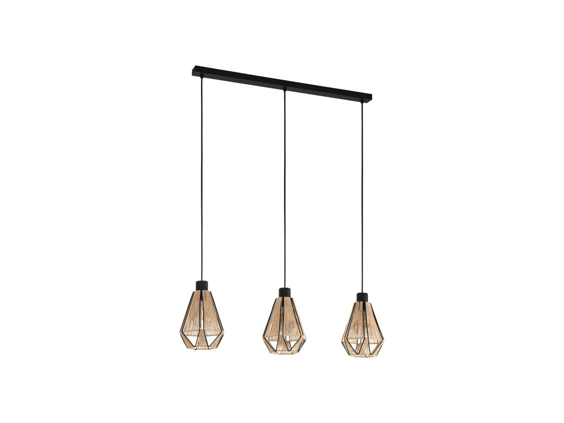 Eglo Adwickle hanglamp zwart/natuur zwart | DEBA Meubelen