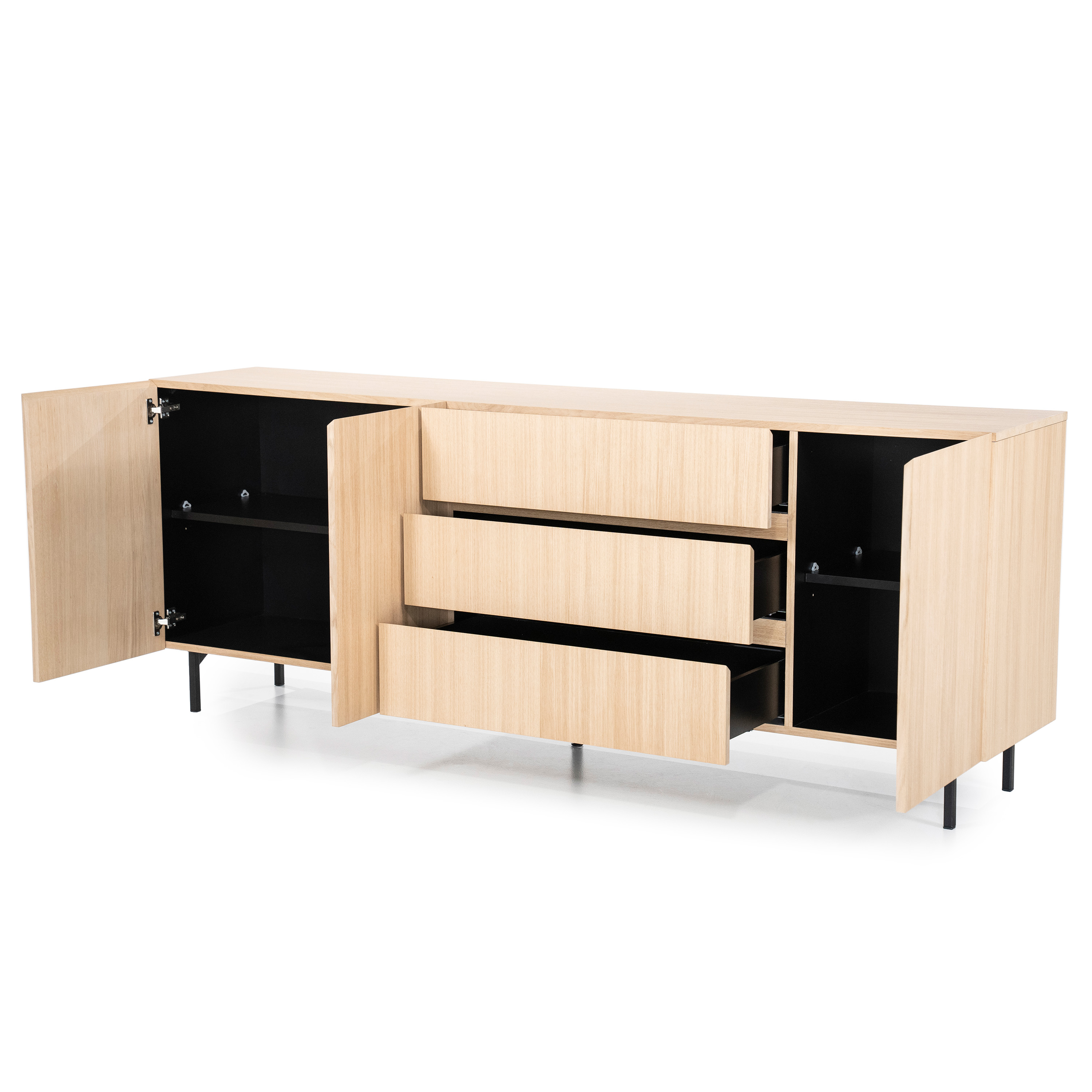 Eleonora Thomas dressoir eiken hout hout B210 x D42,5 x H80 cm | DEBA ...