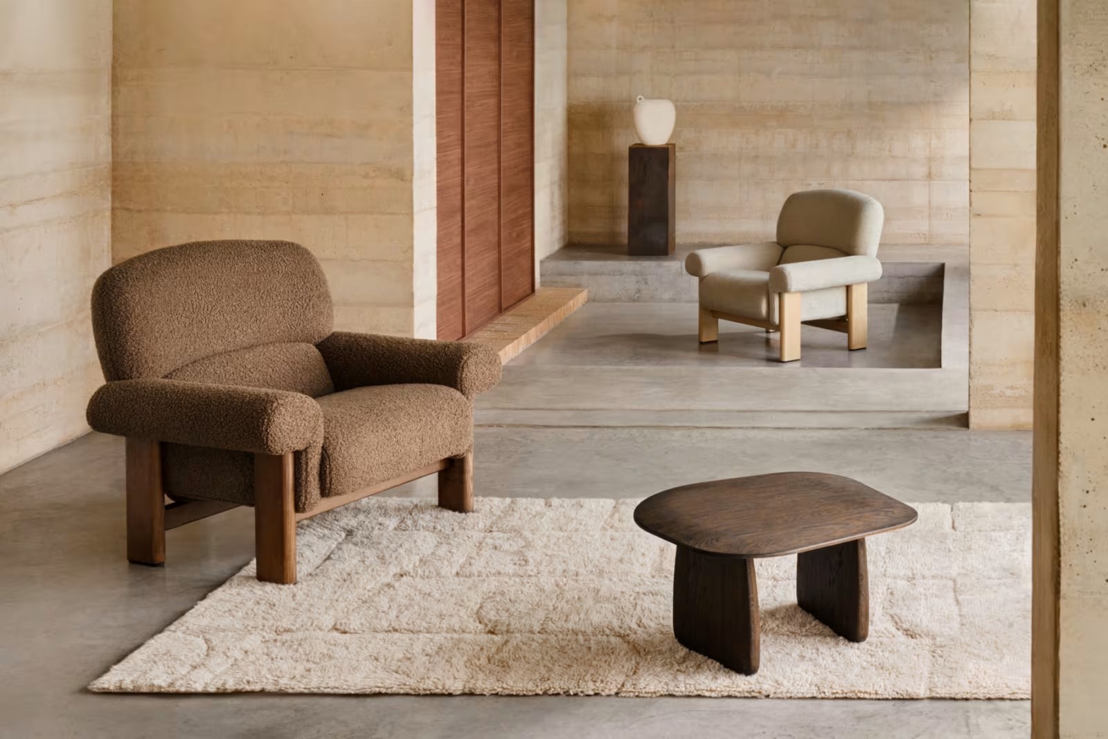 Kave Home Cabana fauteuil taupe blouclé taupe B111 x D102 x H93,5 cm ...