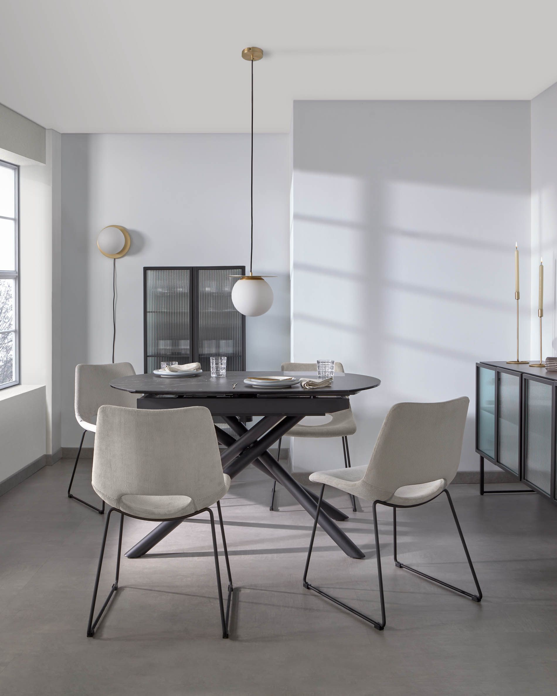 Kave Home hanglamp Manz wit B25 x D25 x H26 cm | DEBA Meubelen