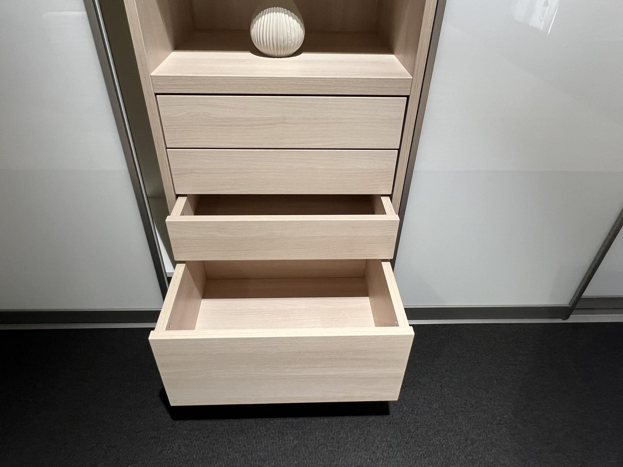 Noteborn Nano schuifdeurkast 4 deuren open vak wit hout wit B310,5 x ...