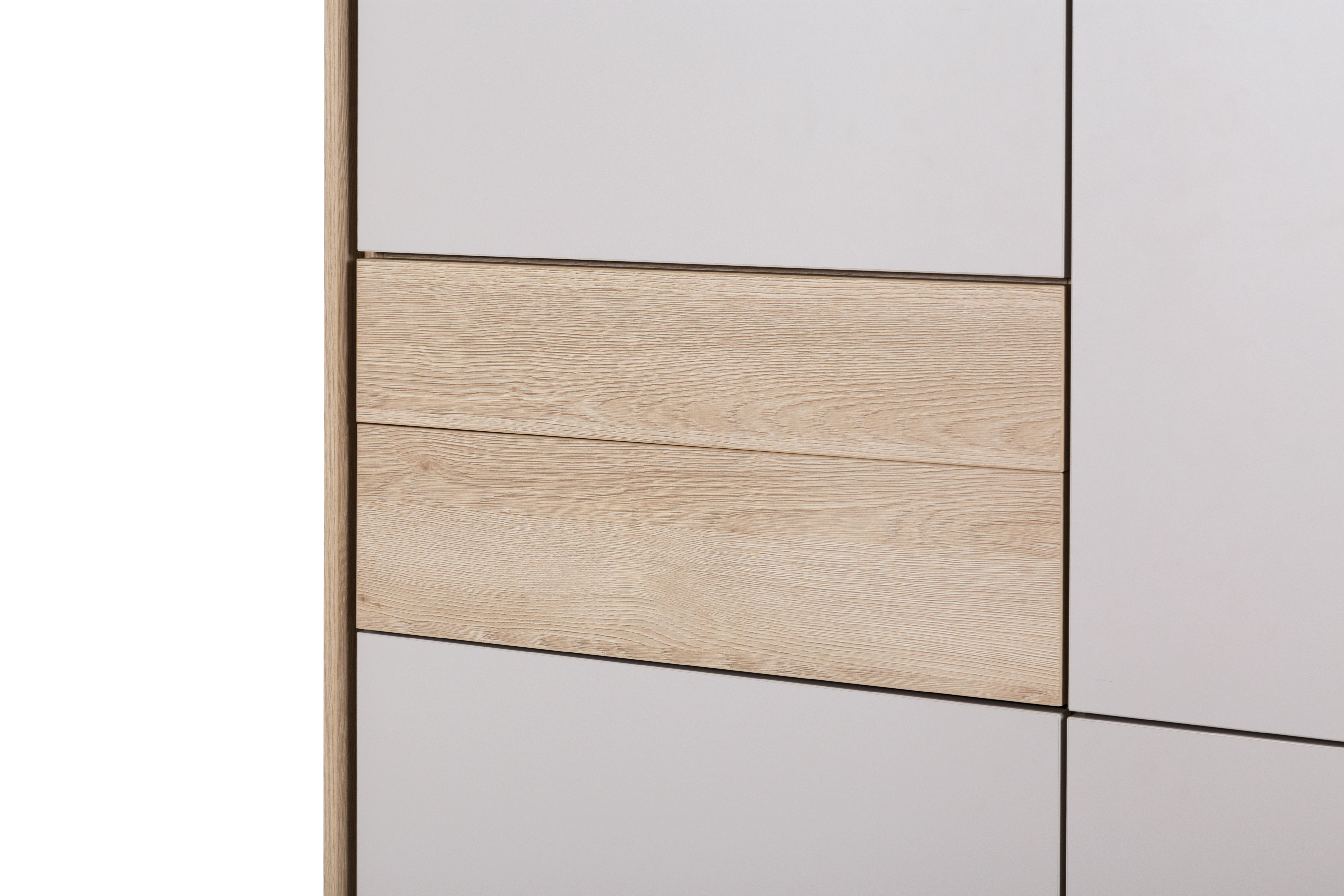 Barkast KYARA - Eik/Cashmere hout b119.5 x d47 x h207.8 cm | DEBA Meubelen