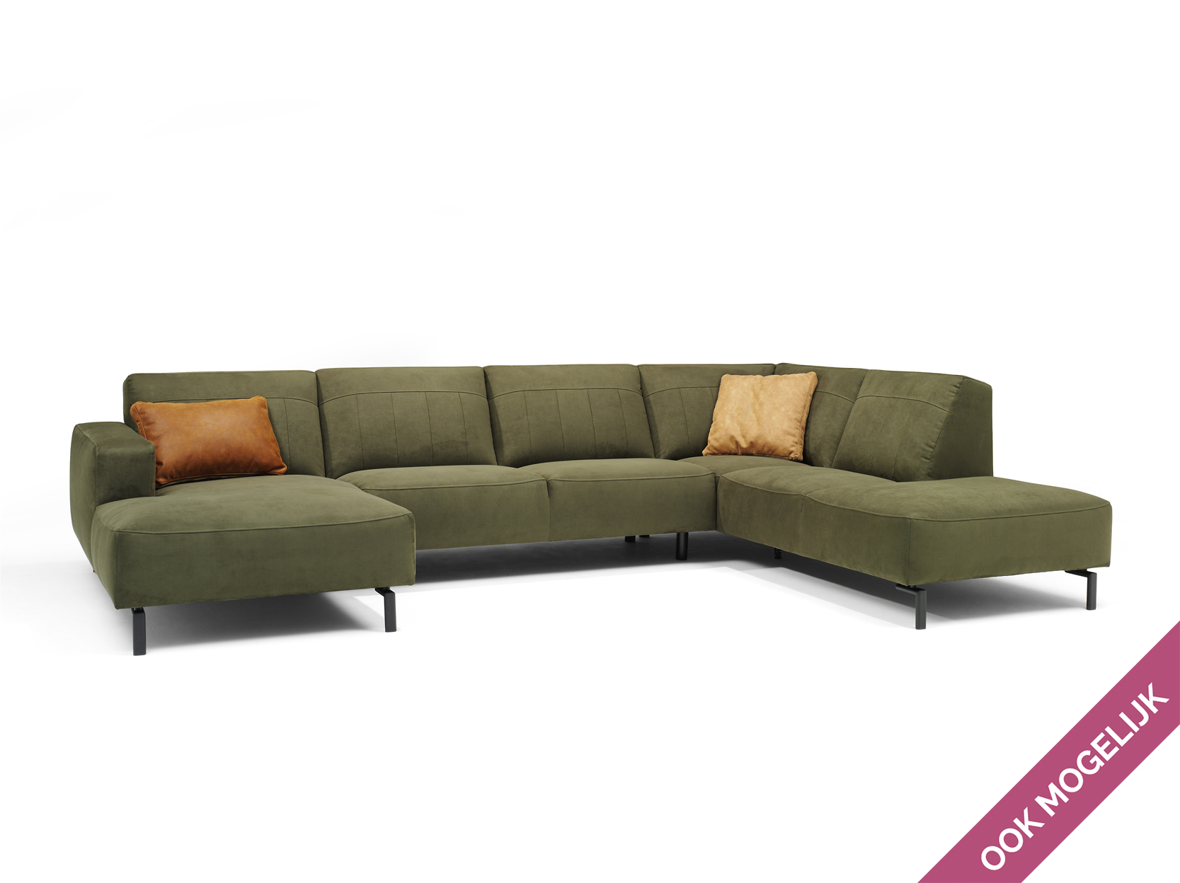 Hoekzetel u-zetel bruin stof