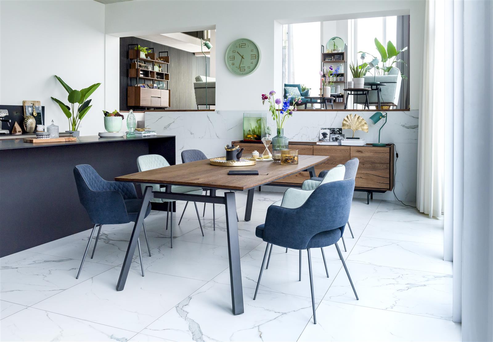 Xooon Benton set stoelen blauw en mint