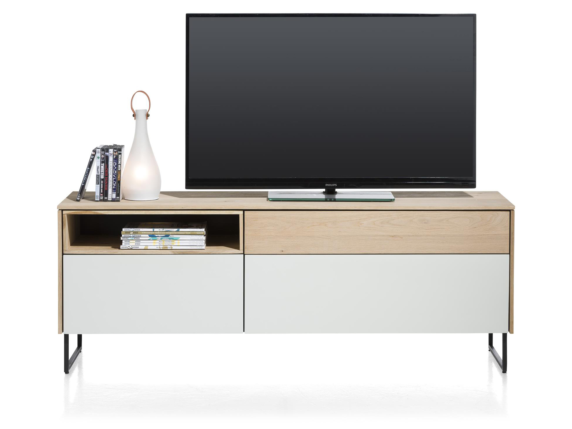 Xooon Darwin tv-meubel lowboard wit B160 x D42 x H60 cm | DEBA Meubelen